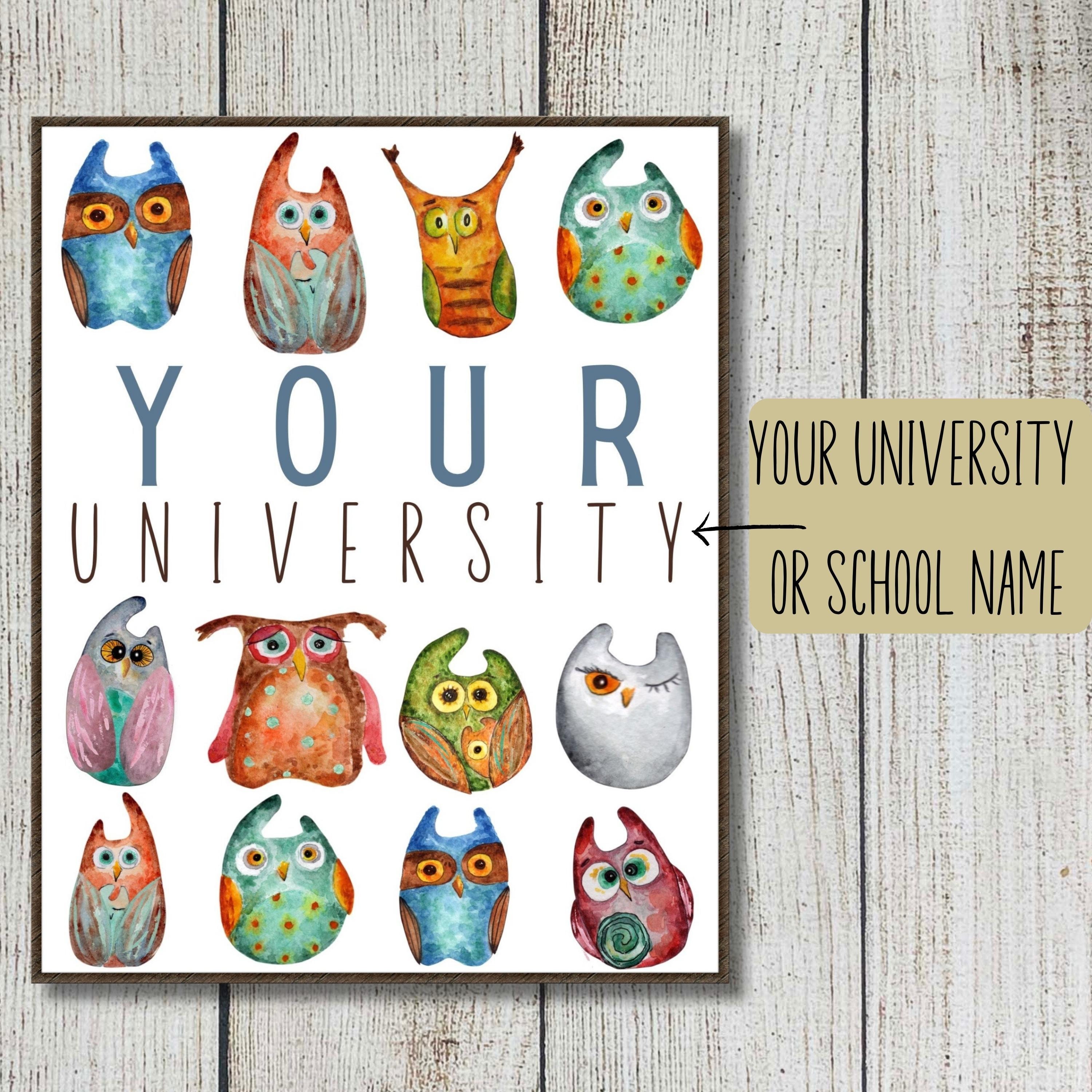 Personalized University Name Wall Art Personalized School Name - Etsy