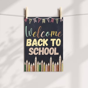 Welcome Back to School Sign Back to School Bulletin Board Sign New ...