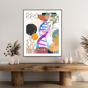 Science Print, DNA Printable, Watercolor Abstract, Science Poster ...