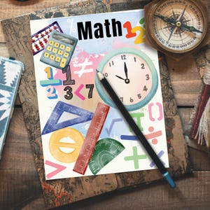 Math Subject Binder Cover Printable Back to School Math Teacher Binder ...