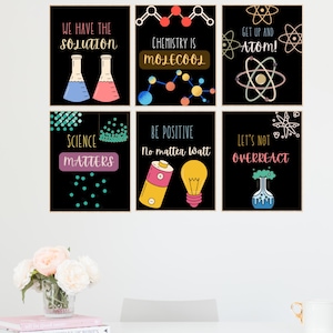 6 Set of Chemistry Classroom Decor, Science Class Poster, Middle High ...