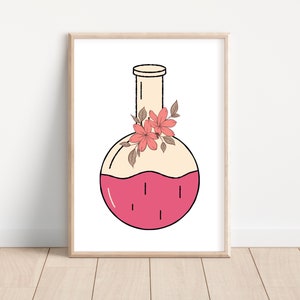 Women in Science Poster Set Flask Art Flower Painting Set Classroom ...