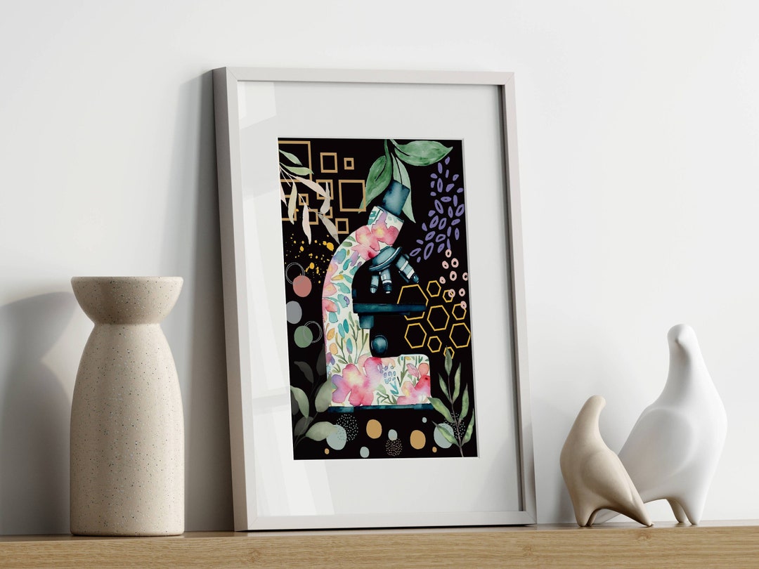 Science Classroom Decor Scientist Gift Microscope Wall Art Lab ...