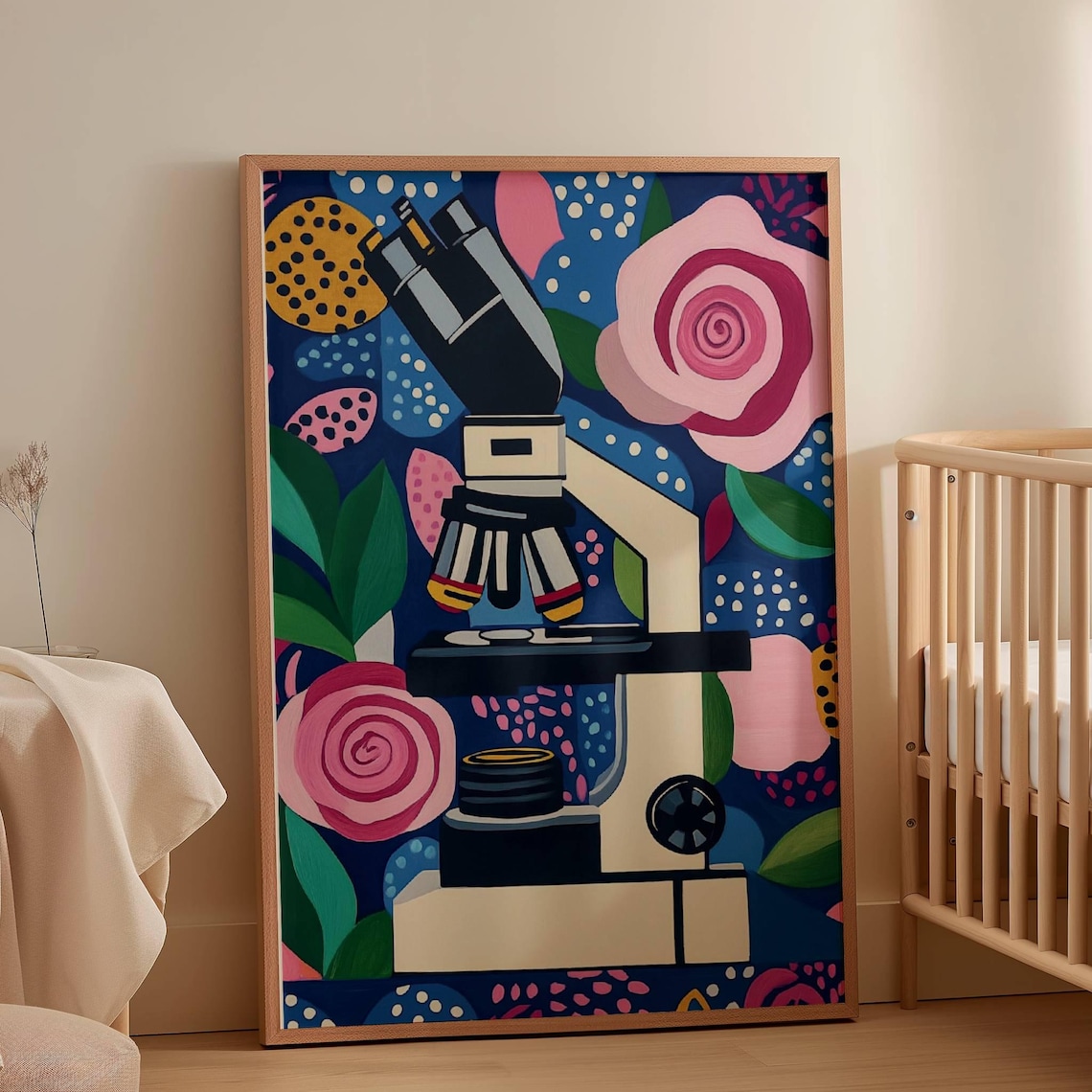 Microscope Printable Art Science Decor Science Teacher Gift Dorm Decor ...