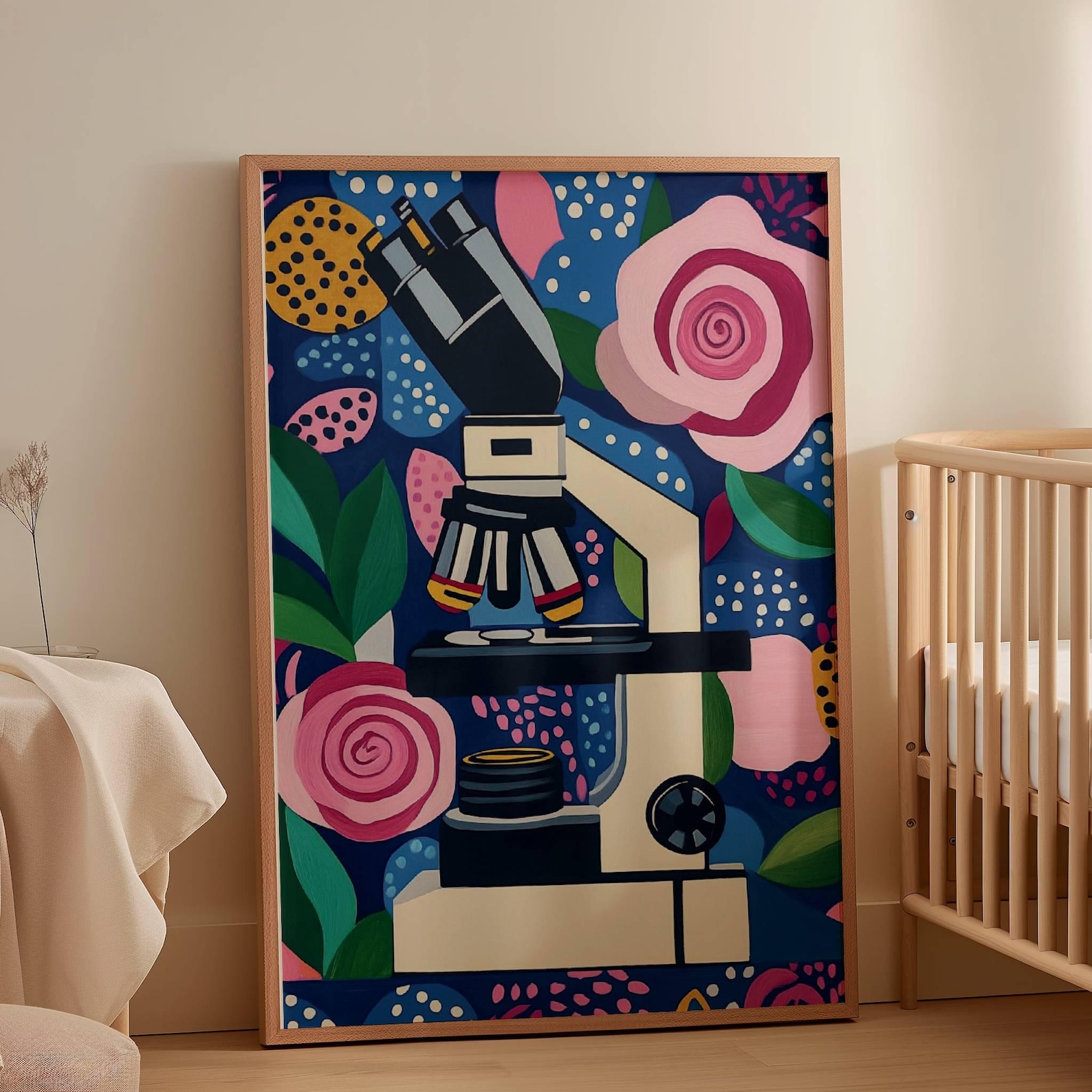 Microscope Printable Art Science Decor Science Teacher Gift Dorm Decor ...