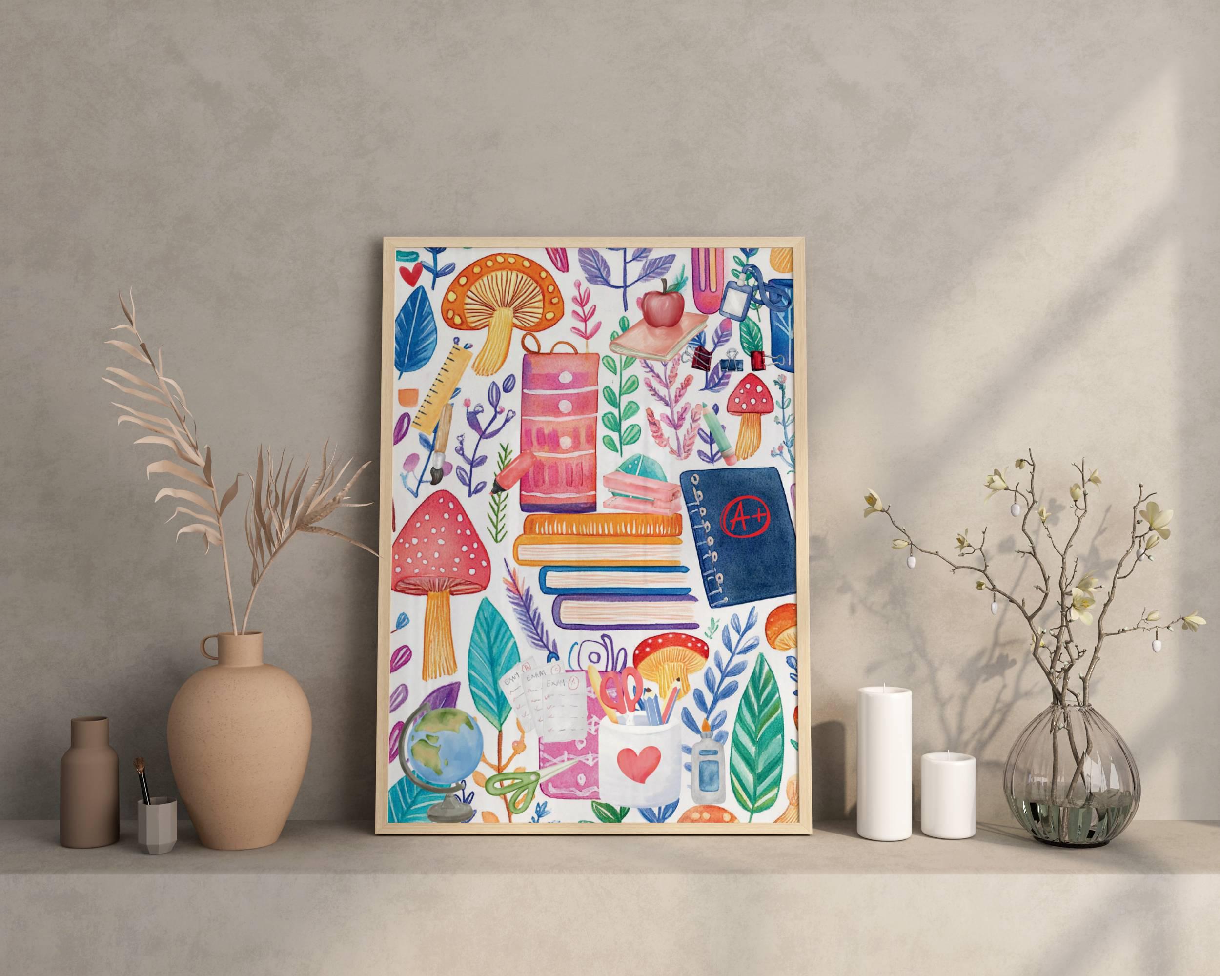 Watercolor Wall Art for Teachers Floral Teacher Wall Art for Classroom ...