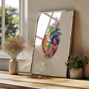 Human Anatomy Posters Brain Watercolor Print Lungs Wall Art Human Heart ...