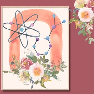 Science Wall Art Set, Chemistry Wall Arts, Biology Printable, Science ...