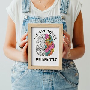 Neurodiversity Wall Art Brain Art Neurodiversity Office Decor for ...