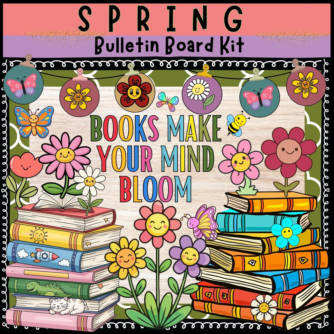 Spring Bulletin Board Kit Classroom Decor April or May Bulletin Board ...