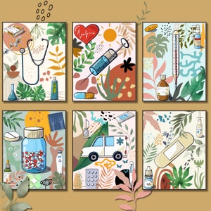 Nurse Office Decor Posters Boho Nurses Wall Art Desk Doctor Gift Nurse ...