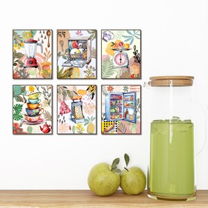 Kitchen Wall Art Set of 6, Kitchen Gallery Wall Art Set, Kitchen Decor ...