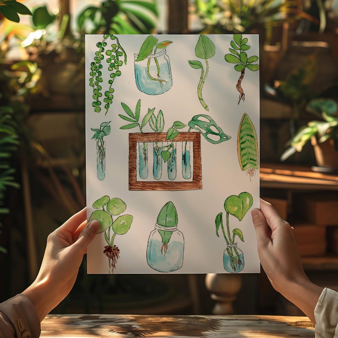 Watercolor Plant Propagation Print Biology Poster Botanical Wall Art ...