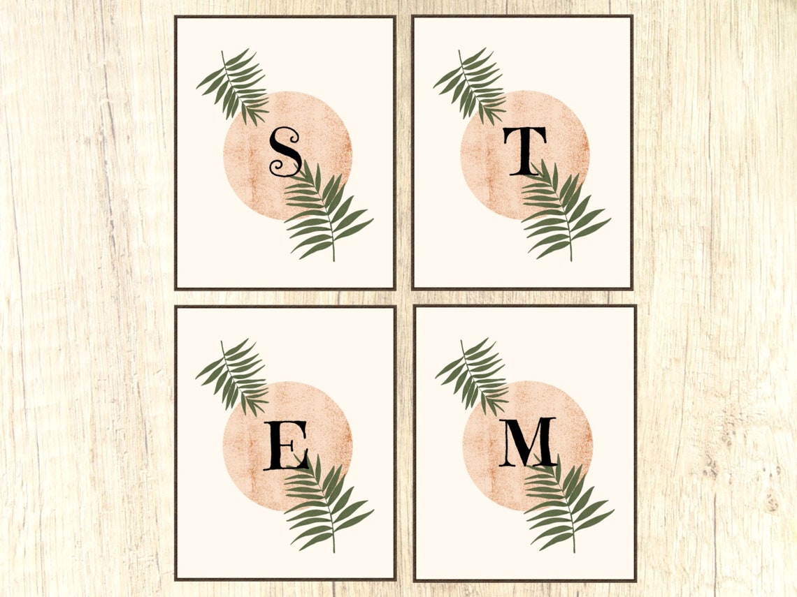 Set of 4 STEM Wall Art Classroom Decor Science Class - Etsy