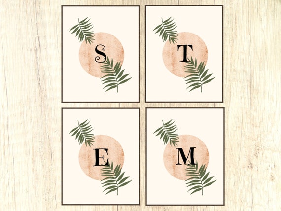 Set of 4 STEM Wall Art Classroom Decor Science Class - Etsy