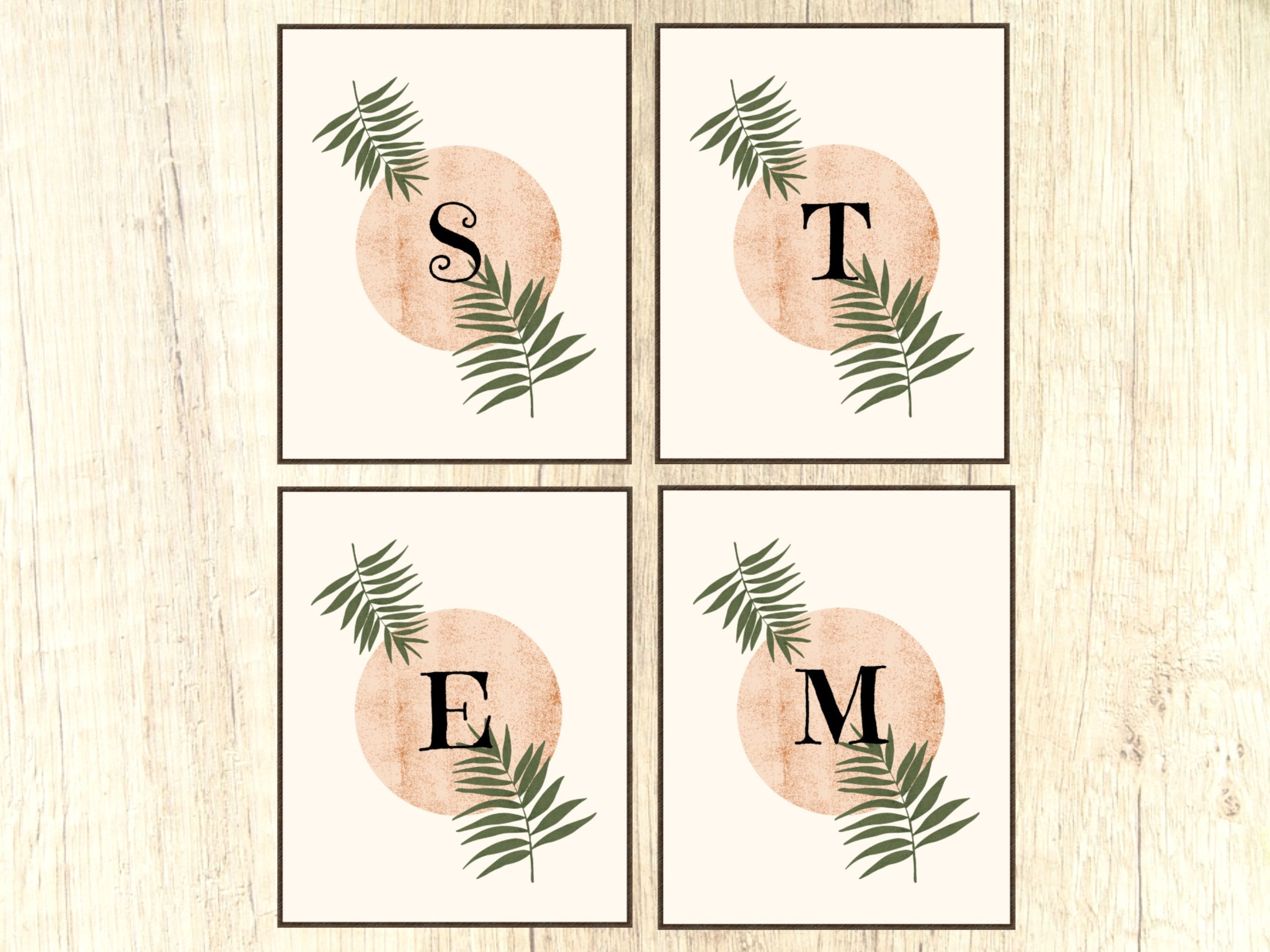 Set of 4 STEM Wall Art Classroom Decor Science Class - Etsy