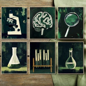 Science Wall Art Set of 6 STEM Posters for Kids' Study Room Unique ...