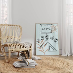 Math Printable Posters Math Bulletin Board Kit Math Boho Wall Art Set ...