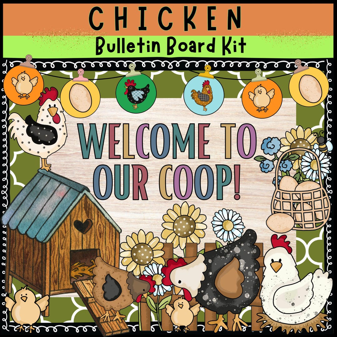 Back to School Bulletin Board Chicken Bulletin Board Classroom Door ...