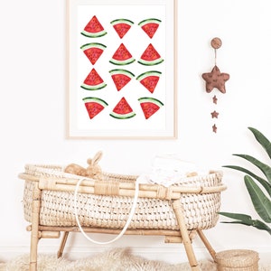 Watermelon Wall Print, Summer Printable, Watermelon Wall Decor, Fruit ...