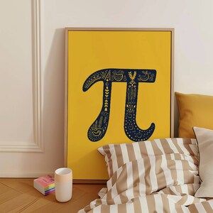 Pi Symbol Art Math Teacher Gift Math Art Mathematics Art Classroom Wall ...