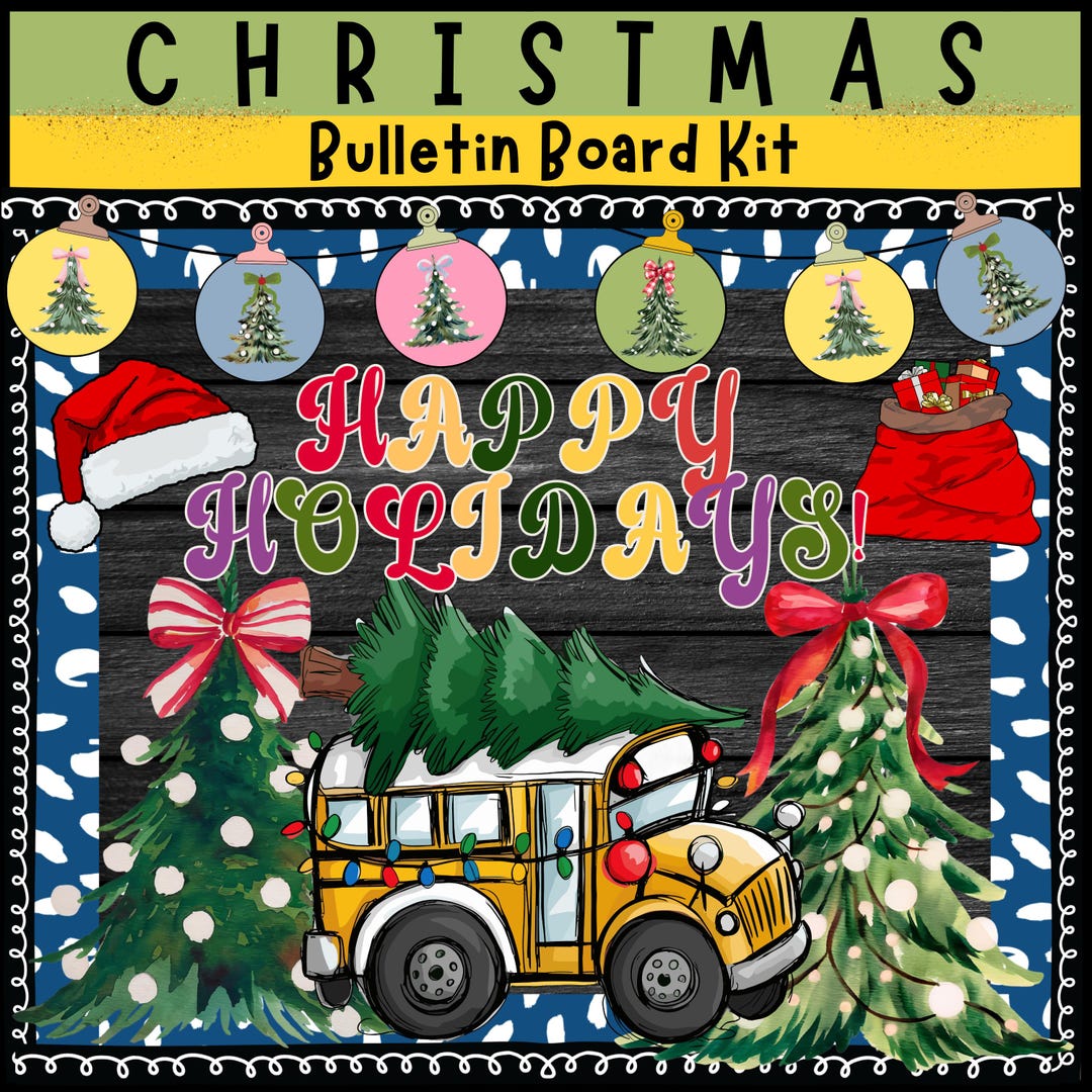 Christmas Bulletin Board Kit December Bulletin Board Christmas Decor ...