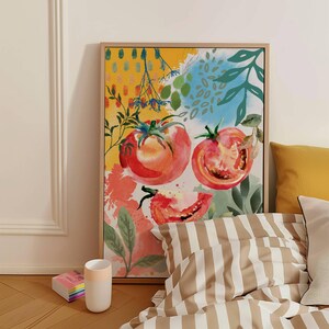 TOMATOES Wall Art Watercolor Tomatoes Wall Art for Kitchen Trendy ...
