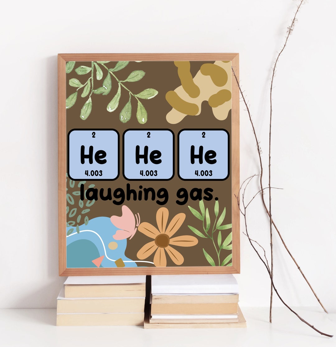 Laughing Gas Poster Science Wall Art Chemistry Wall Art Laboratory ...