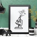 Microscope Art Print, Instant Download, Science Poster, Classroom Decor ...
