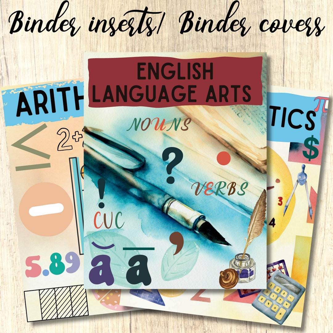 School Subjects Binder Cover Printable, Grade 6 Binder Inserts, Teacher ...