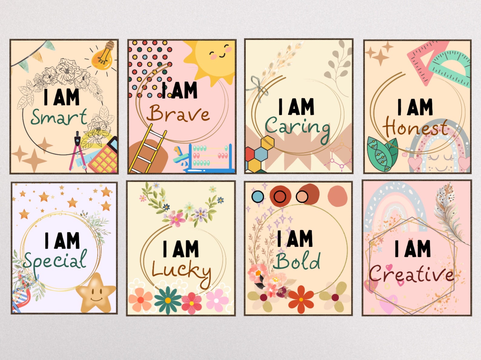 Growth Mindset Classroom Printable Posters Boho Watercolor - Etsy