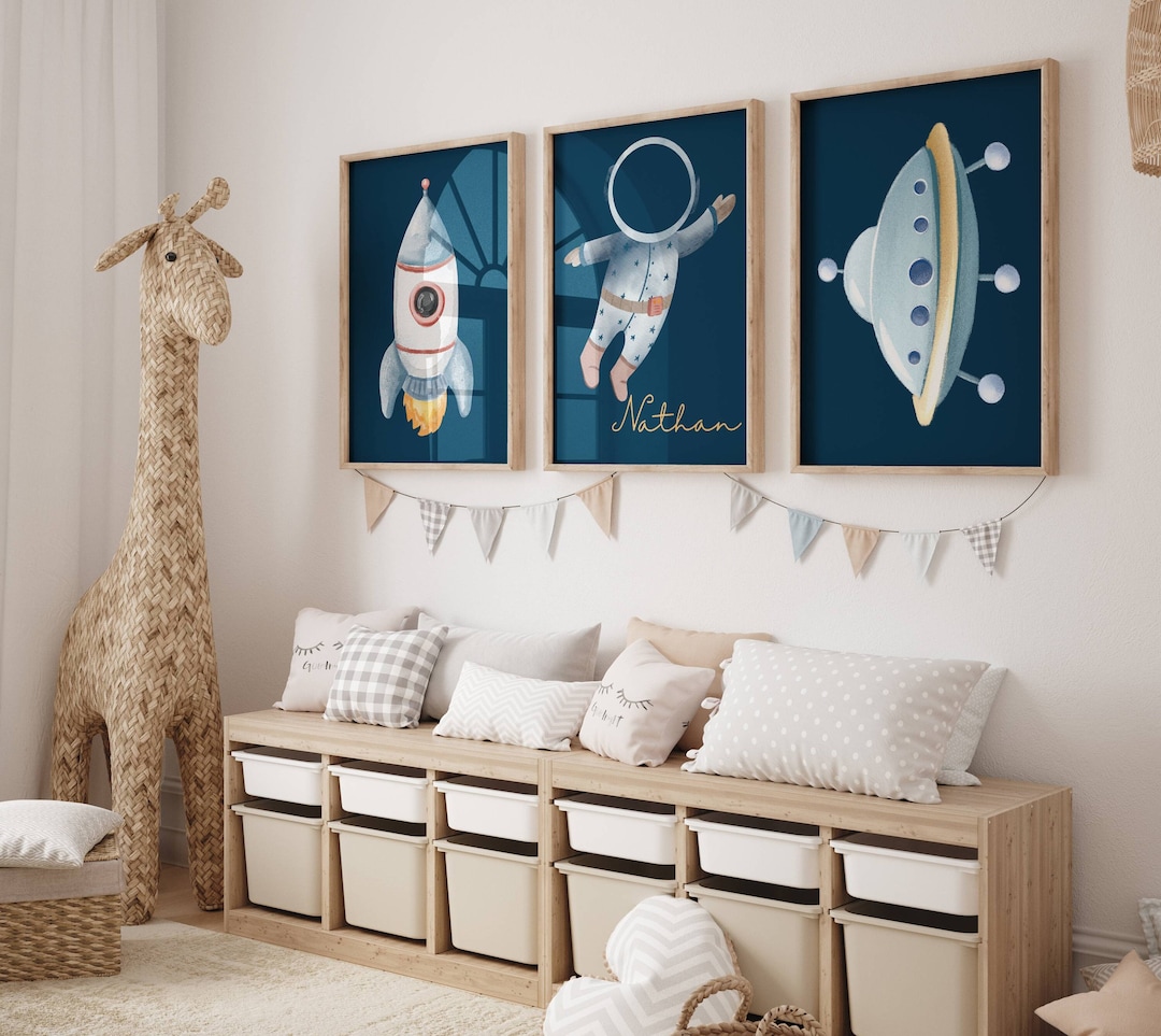 Personalized Space Print Set of 3 Space Nursery Prints Outer Space ...