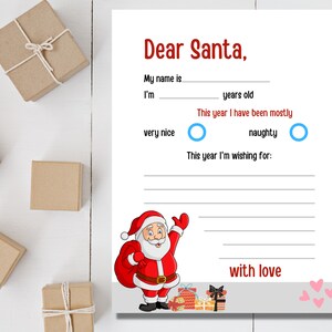 Letter to Santa PRINTABLE Kids Letter to Santa Santa Letter - Etsy