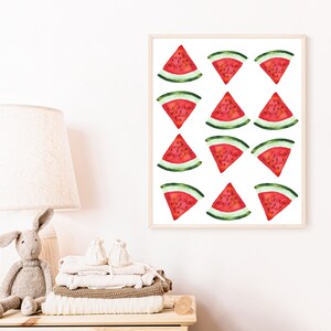 Watermelon Wall Print, Summer Printable, Watermelon Wall Decor, Fruit ...
