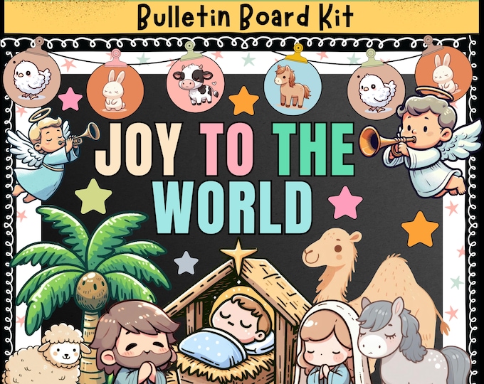 Nativity Bulletin Board, Baby Jesus Scene, Winter Christmas Decor ...