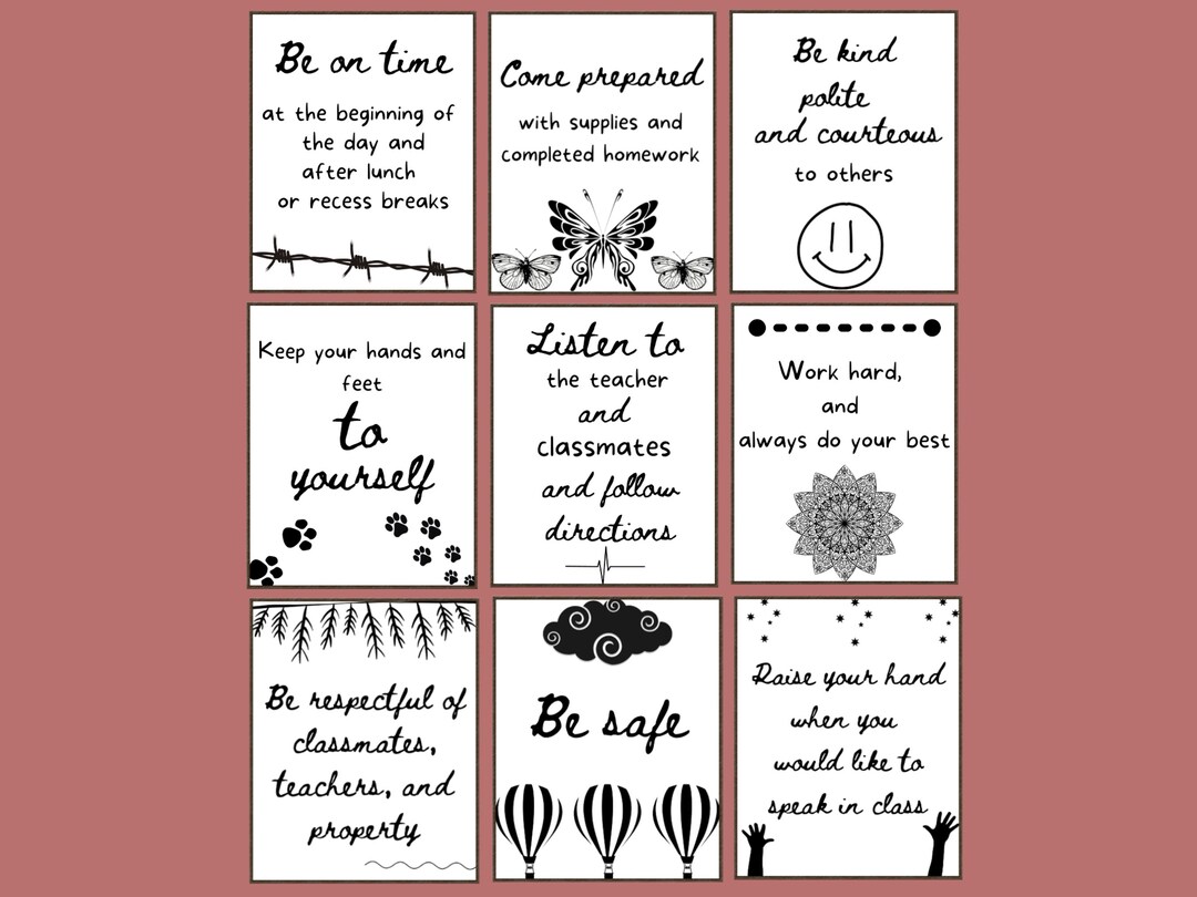 Classroom Rules Posters Printable Bulletin Board Classroom Agreement ...
