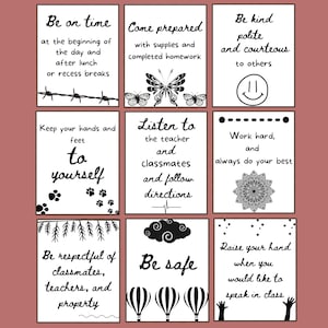 Classroom Rules Posters Printable: Elementary, Middle School (digital ...