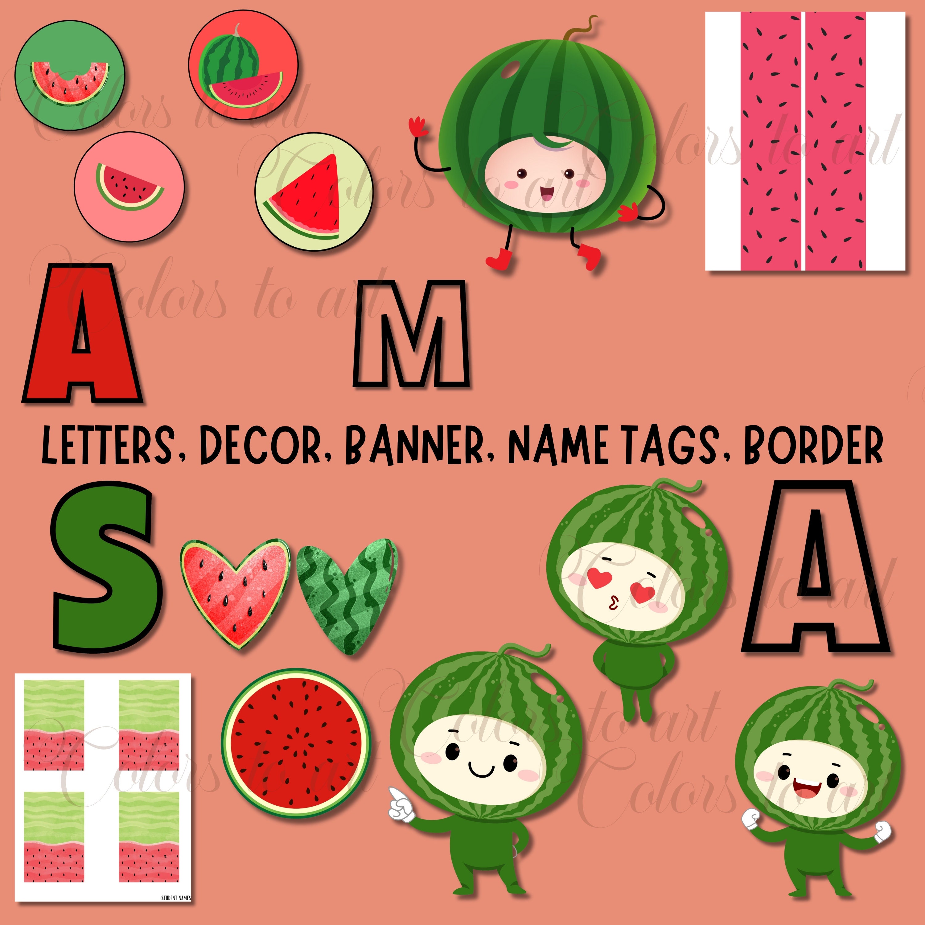 Summer Bulletin Board Kit Watermelon Bulletin Board Classroom Door ...
