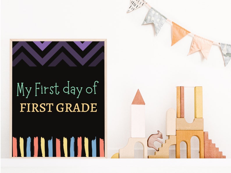 Printable First Day of FIRST GRADE Sign 1st Day of 1st Grade - Etsy