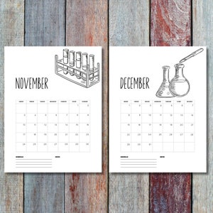 2024 Monthly Calendar, Back to School, Teacher Calendar, Chemistry ...