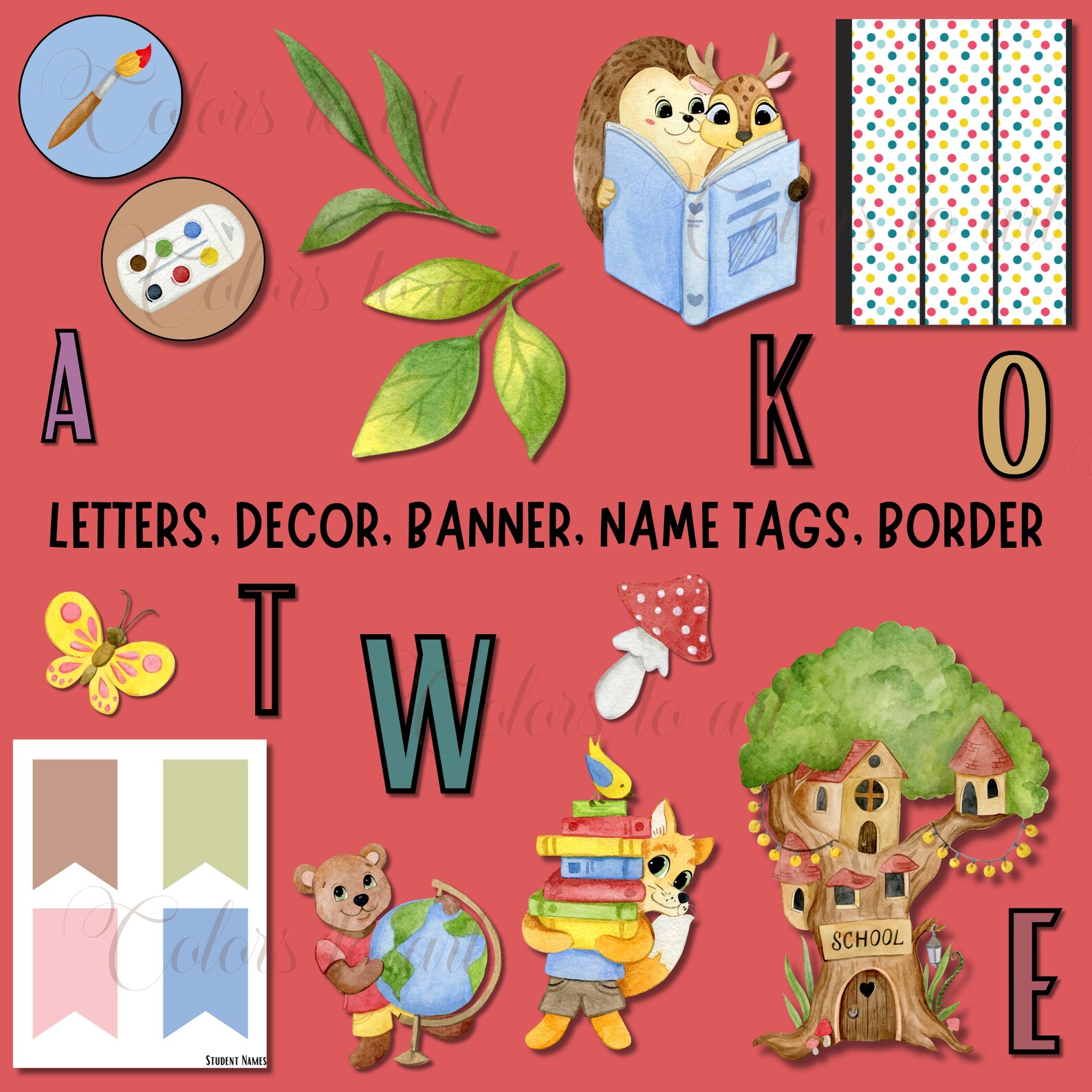 Back to School Bulletin Board Kit School Themed Trendy Classroom Decor ...