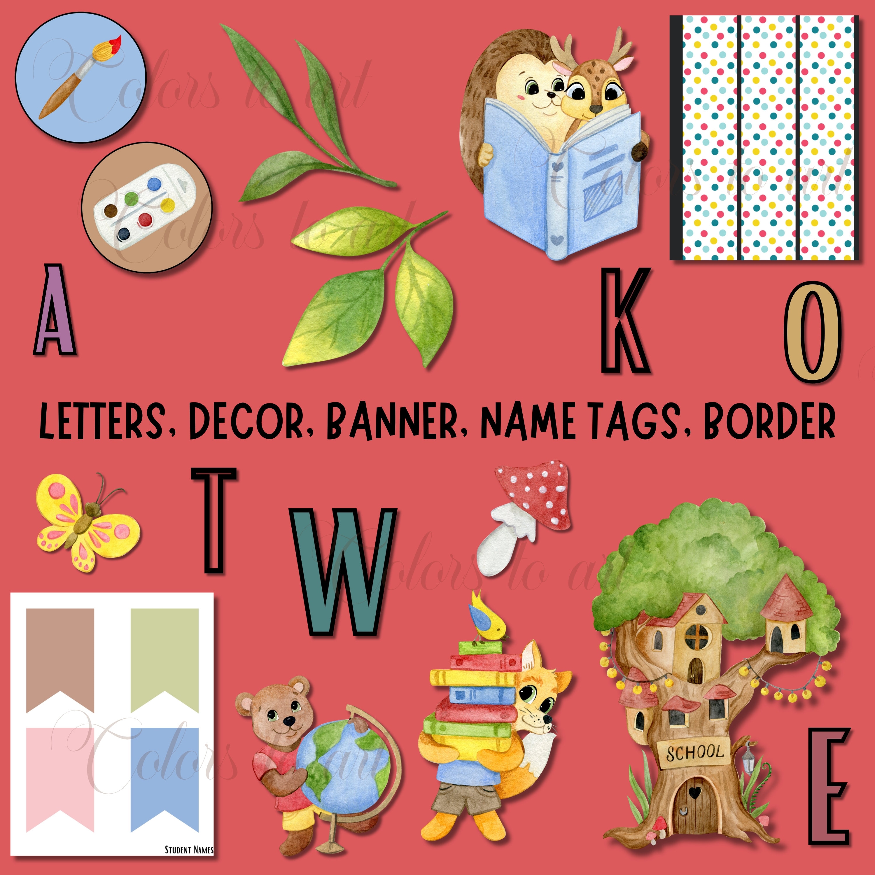 Back to School Bulletin Board Kit School Themed Trendy Classroom Decor ...