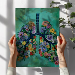 Lungs Flower Anatomy Print Science Poster Biology Medical Poster ...