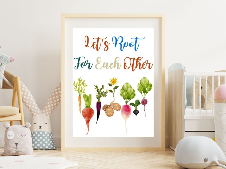 Let's Root for Each Other, Classroom Decor, Digital Print, Nursery ...