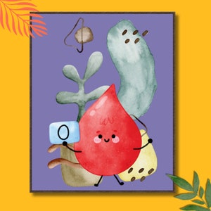 Blood Types, Wall Art Set, Medical Decor, Biology, Science, Lab Decor ...