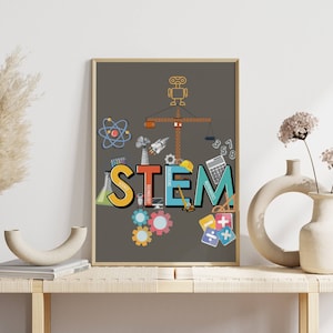 Stem Classroom Poster Elementary School Middle School Stem Art Science ...