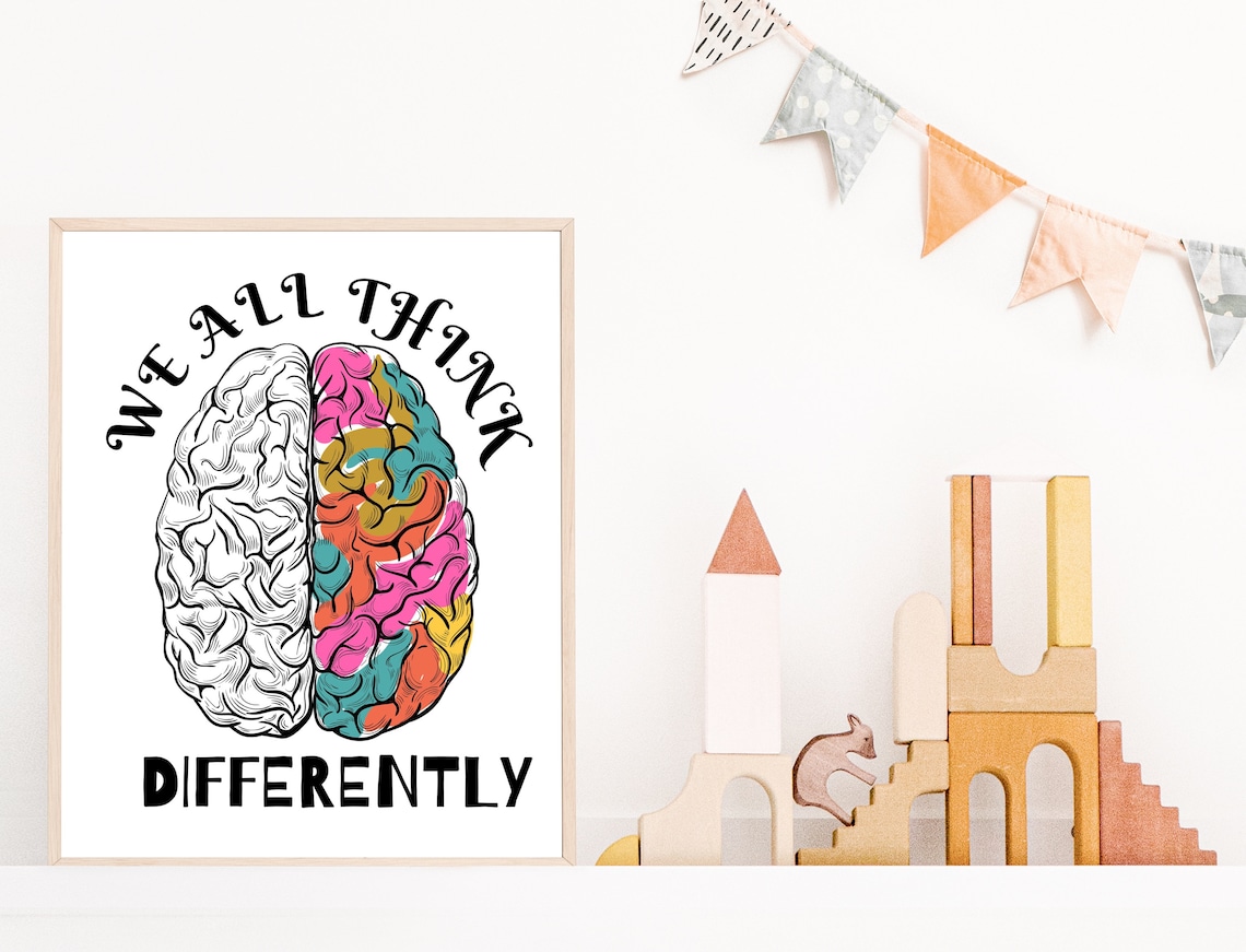Neurodiversity Wall Art Brain Art Neurodiversity Office Decor for ...