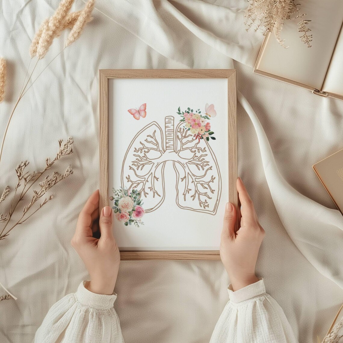 Science Art Print Lungs Print Anatomy Wall Art Yoga Studio Decor ...