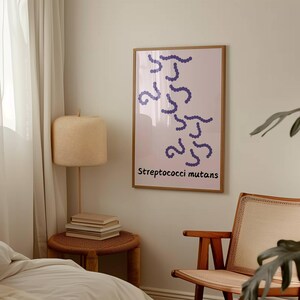 Dental Office Art Streptococcus Mutans Art Poster Bacteria Art Print ...