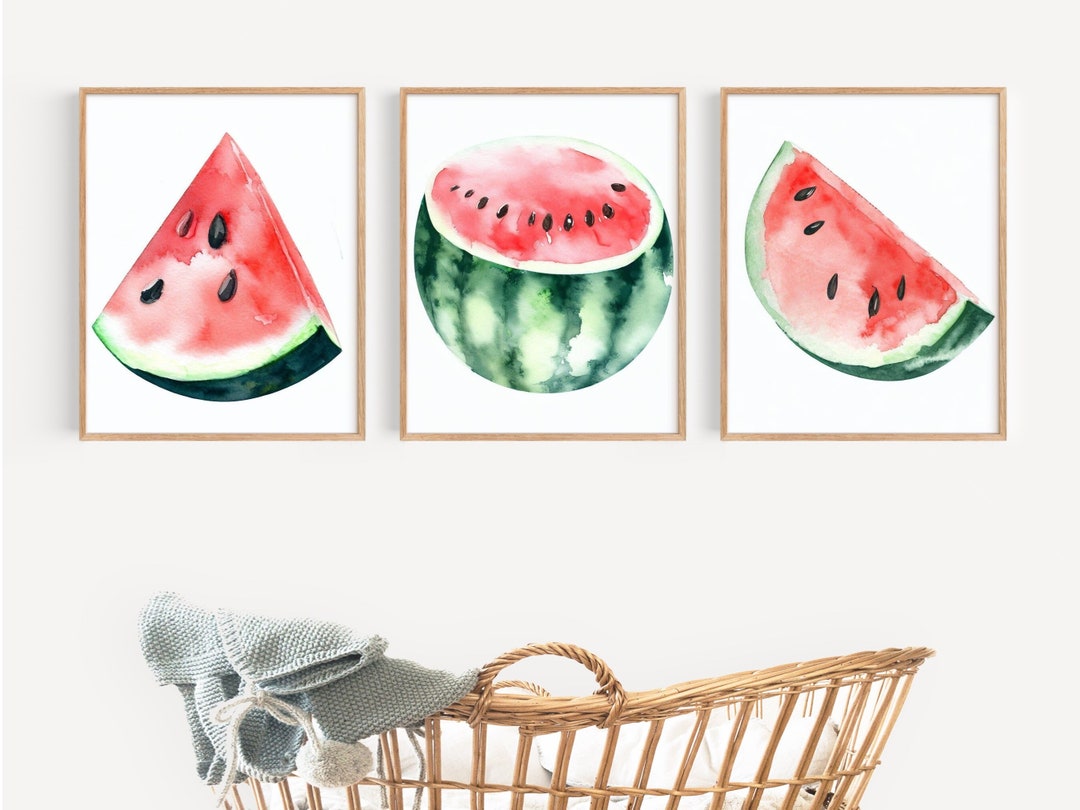 Watercolor Watermelon Print, Watermelon Print, Fruit Art Print, Kitchen ...